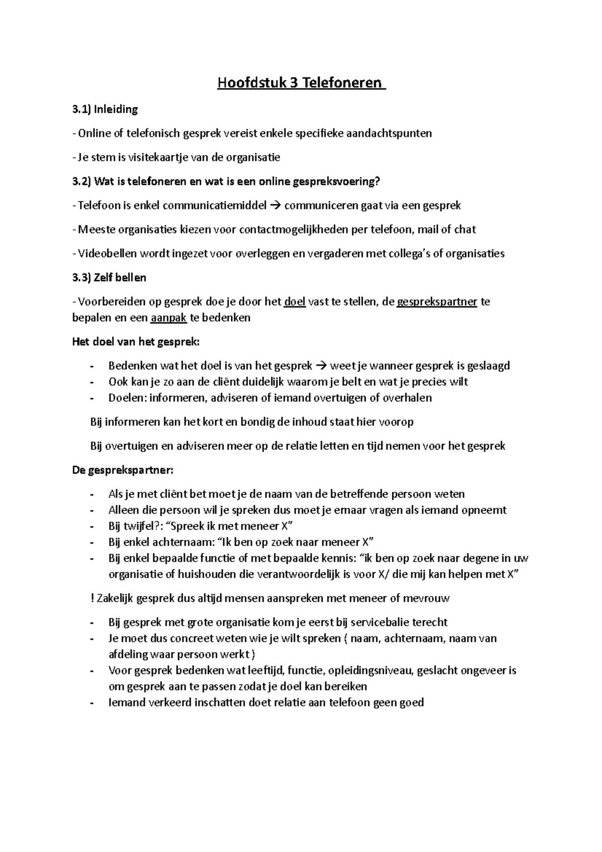 Hoofdstuk 3 Telefoneren - Hoofdstuk 3 Telefoneren Inleiding Online of ...