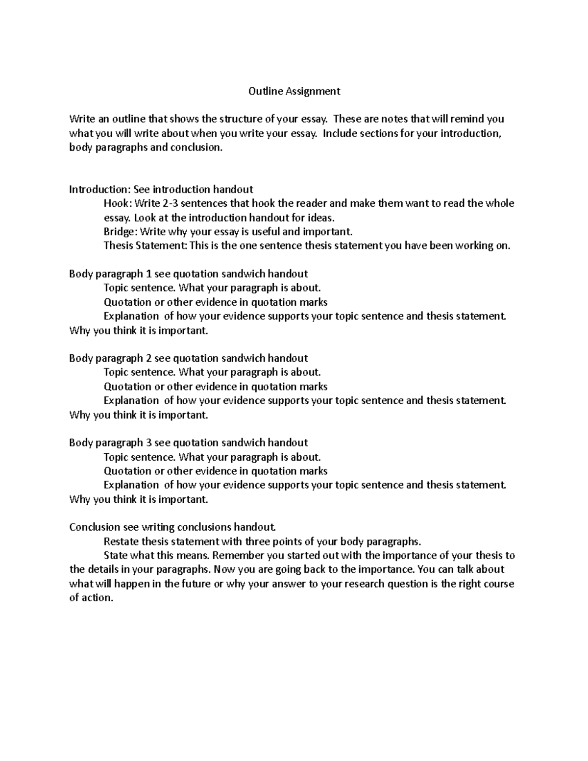 Outline Assignment - Outline Assignment Write an outline that shows the ...