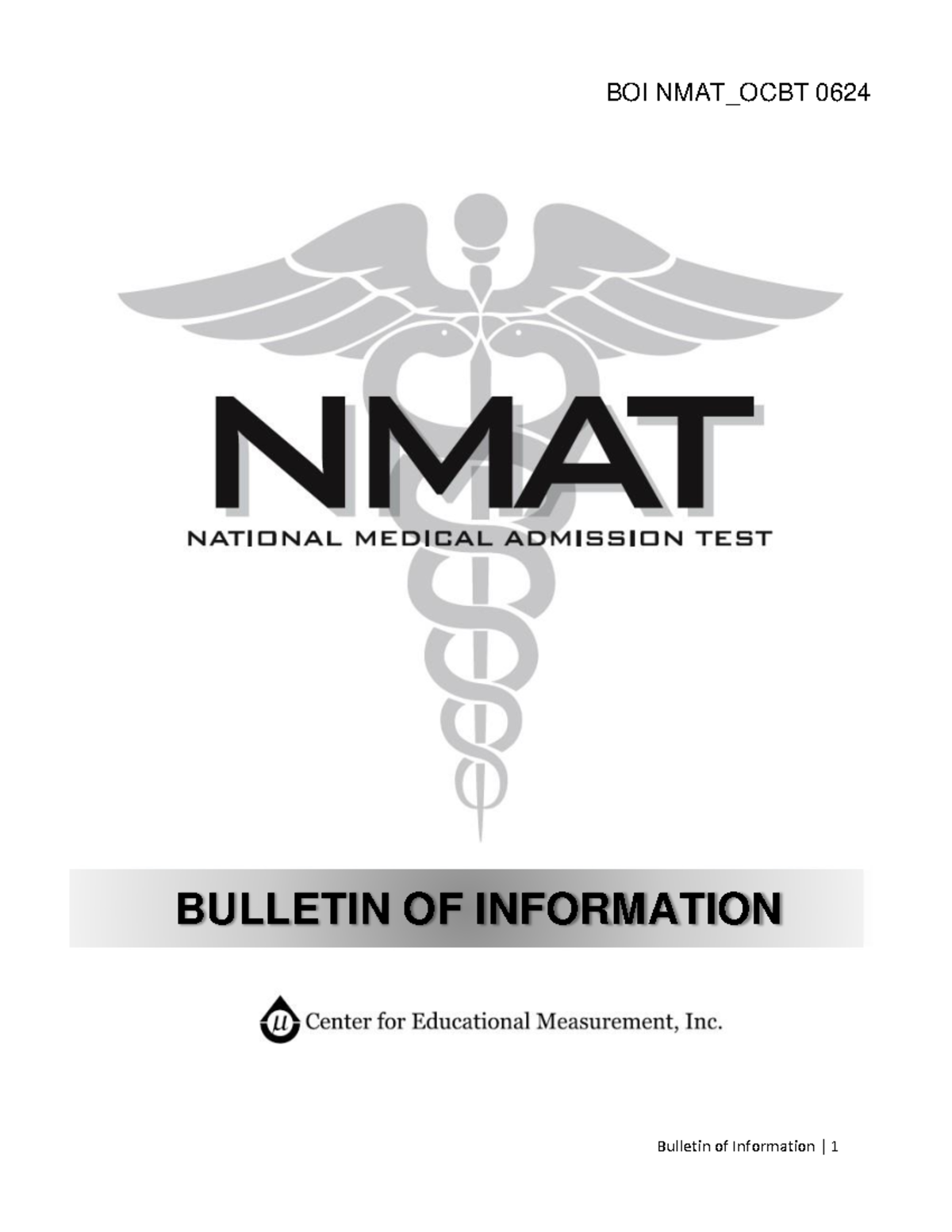 BOI NMAT OCBT 0624-3 - NMAT guidelines - BULLETIN OF INFORMATION BOI ...