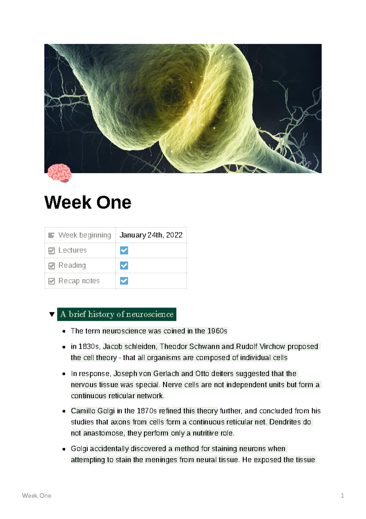 Neuroscience history and brain anatomy - 🧠 Week One Week beginning ...