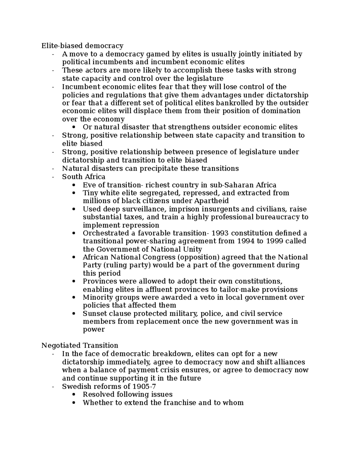 Case Studies - Elite-biased democracy - A move to a democracy gamed by ...