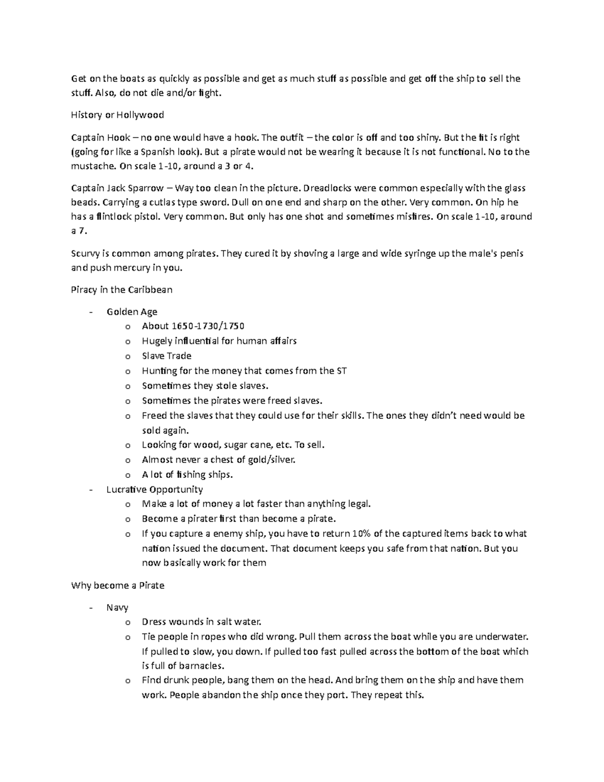 Piracy class .. - Get on the boats as quickly as possible and get as ...