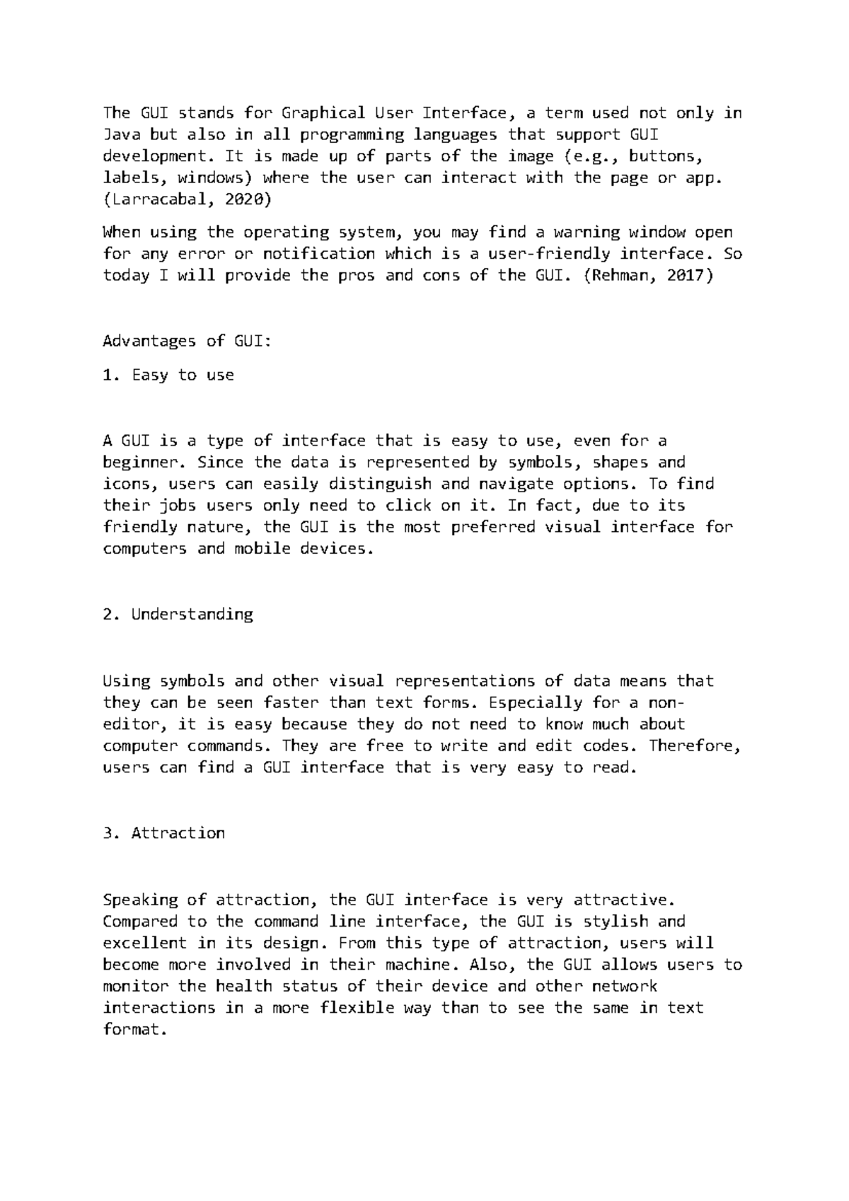 Discussion Forum Unit 8 CS 1103 - The GUI stands for Graphical User Interface, a term used not ...