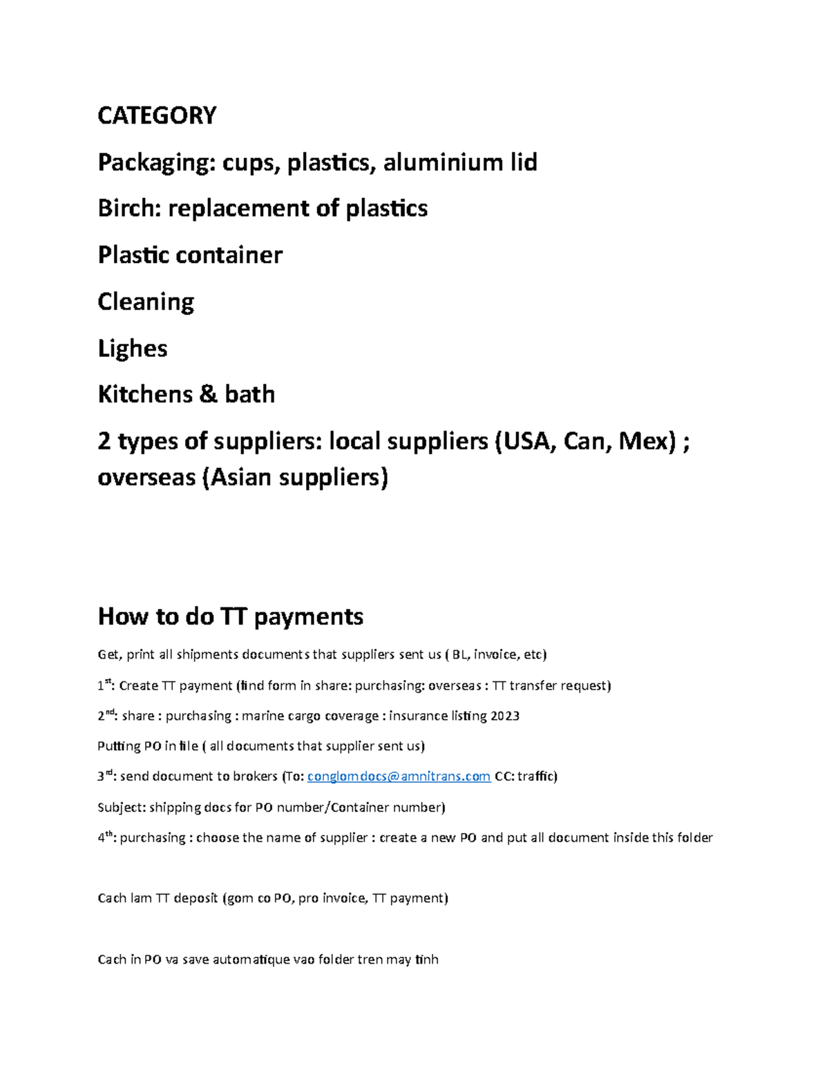 TT payment - COURS - CATEGORY Packaging: cups, plastics, aluminium lid ...