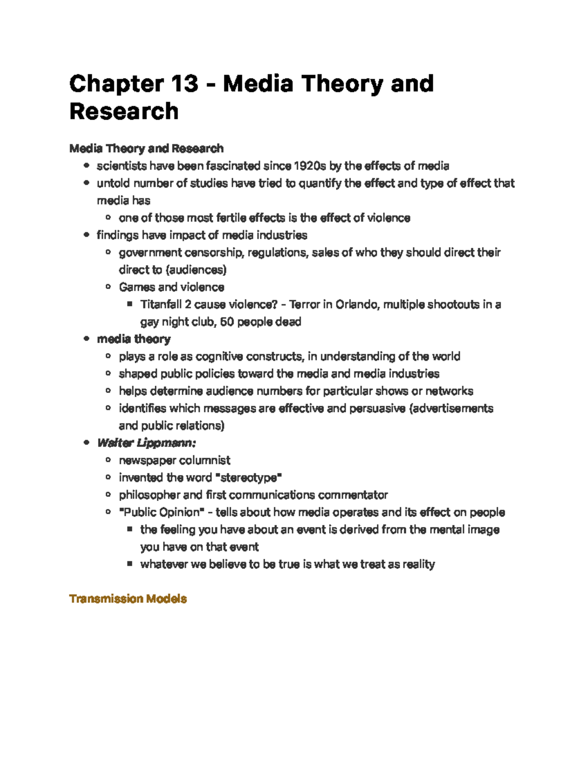 Chapter 13 - Media Theory and Research - C h a p te r 1 3 - M e d i a T ...