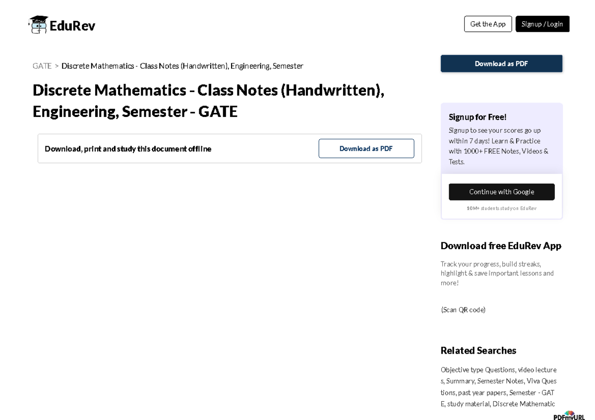 Edurev in studytube Discrete-Mathematics-Class-Notes-Handwritten-En ...
