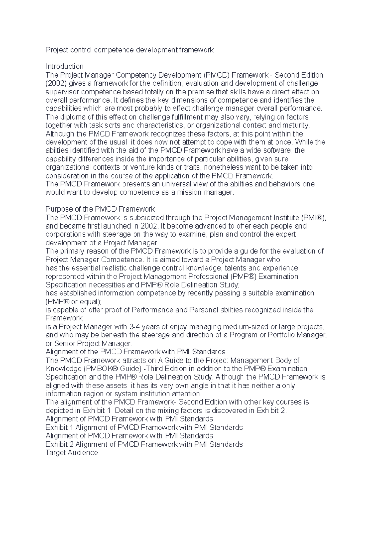 Project control competence development framework - Project control ...