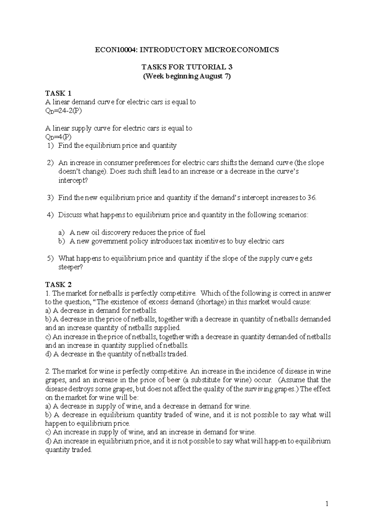 W3 In-Tutorial Tasks 2023 S2 - 1 ECON10004: INTRODUCTORY MICROECONOMICS ...