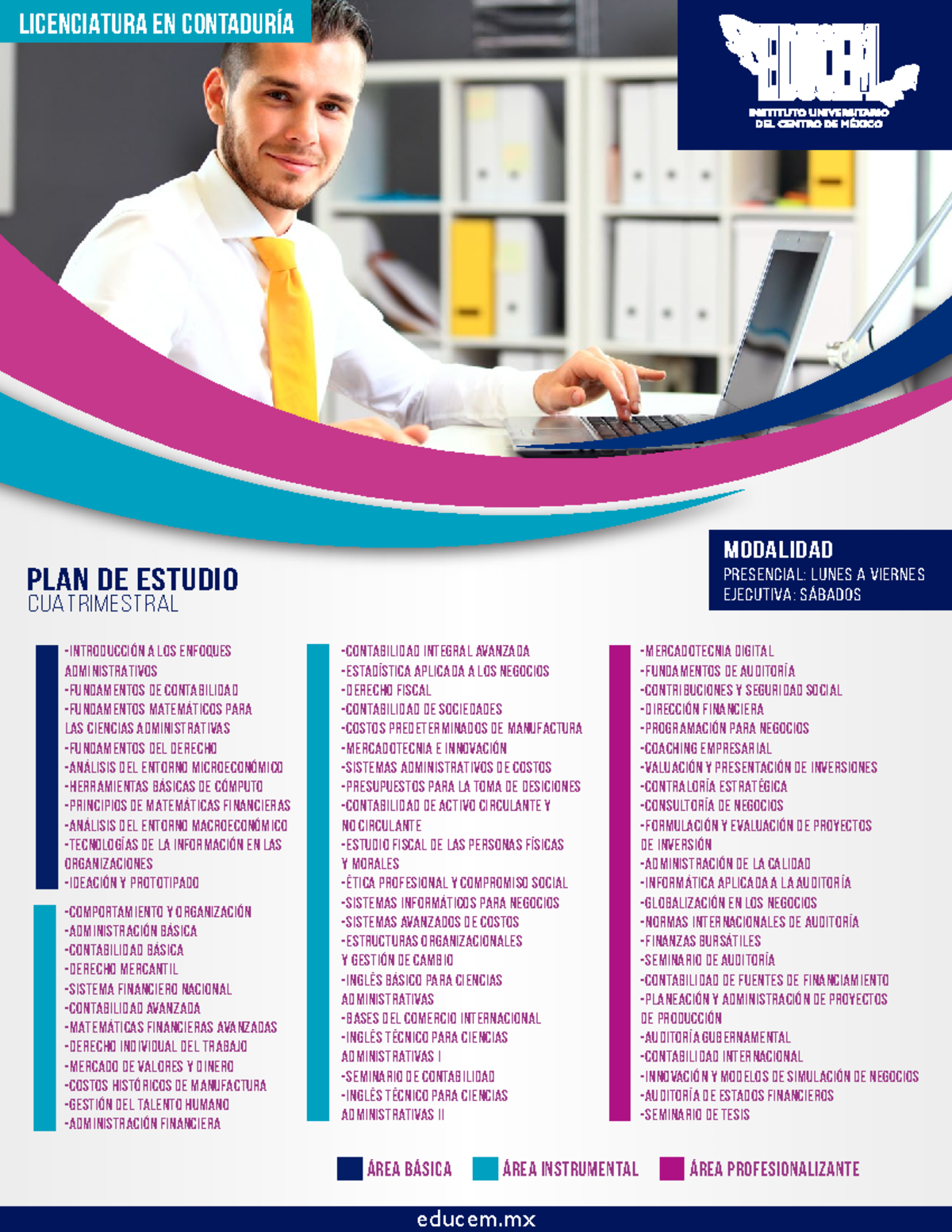 Licenciatura-contaduria - educem PLAN DE ESTUDIO CUATRIMESTRAL ...