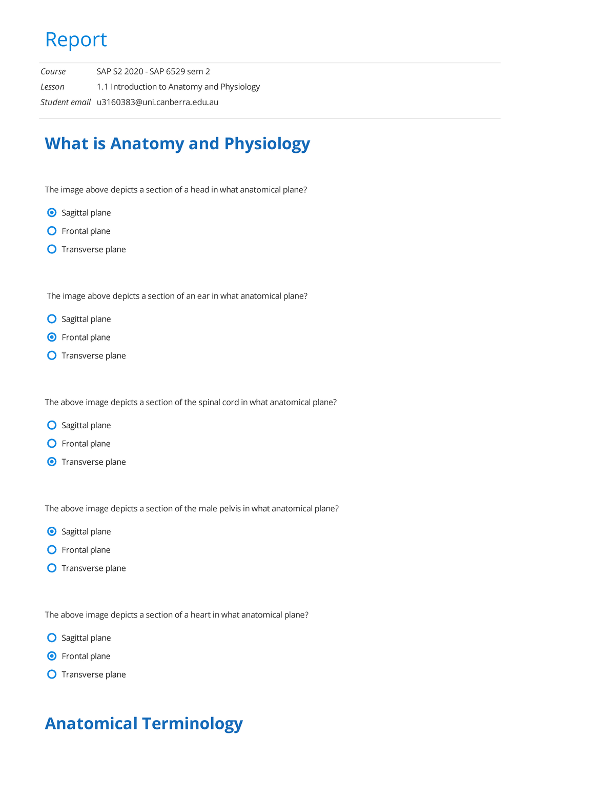 6529 Systemic Anatomy and Physiology UC Lab 1 - Introduction to Anatomy ...
