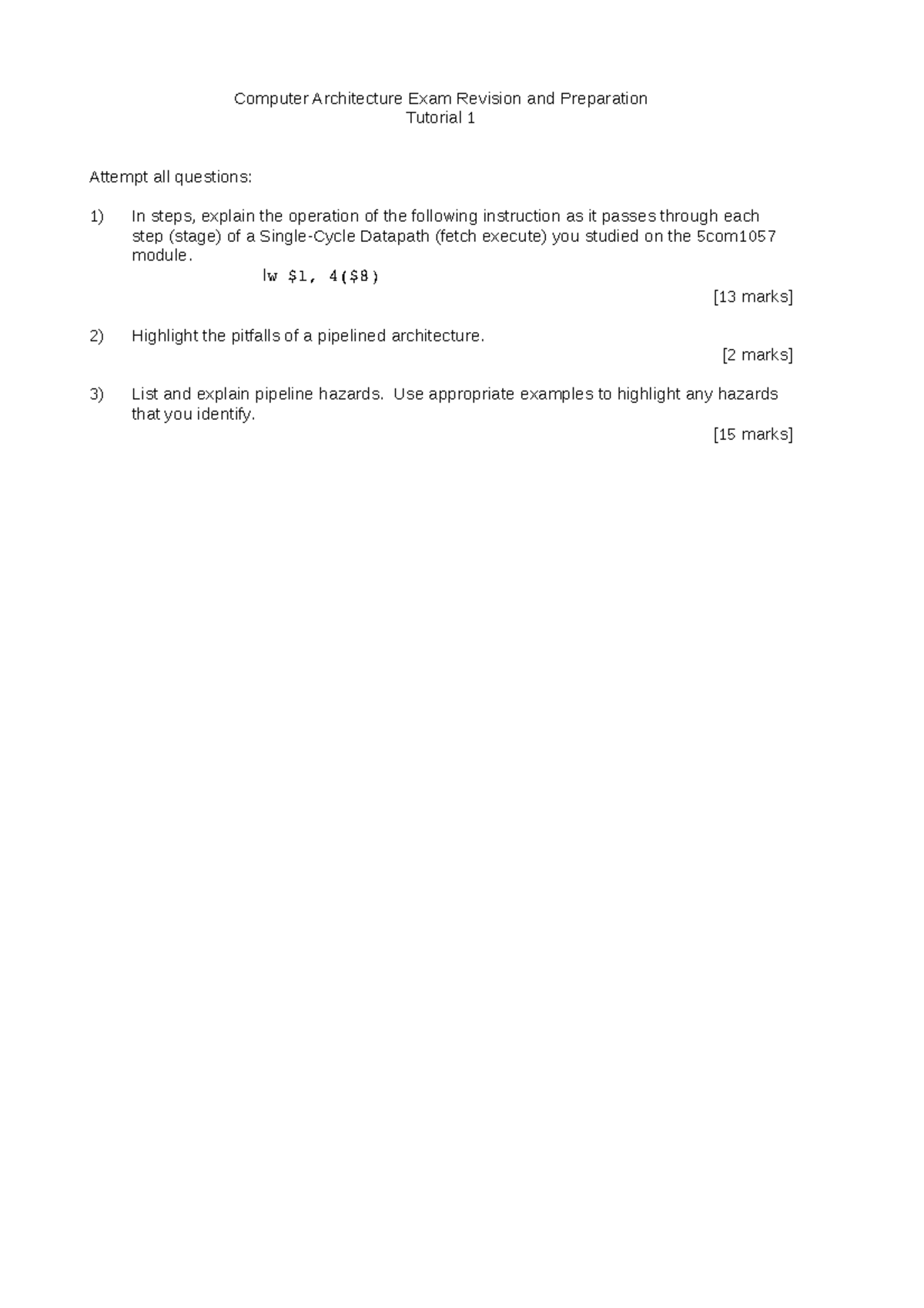 Sample/practice exam 2015, questions and answers - Computer ...