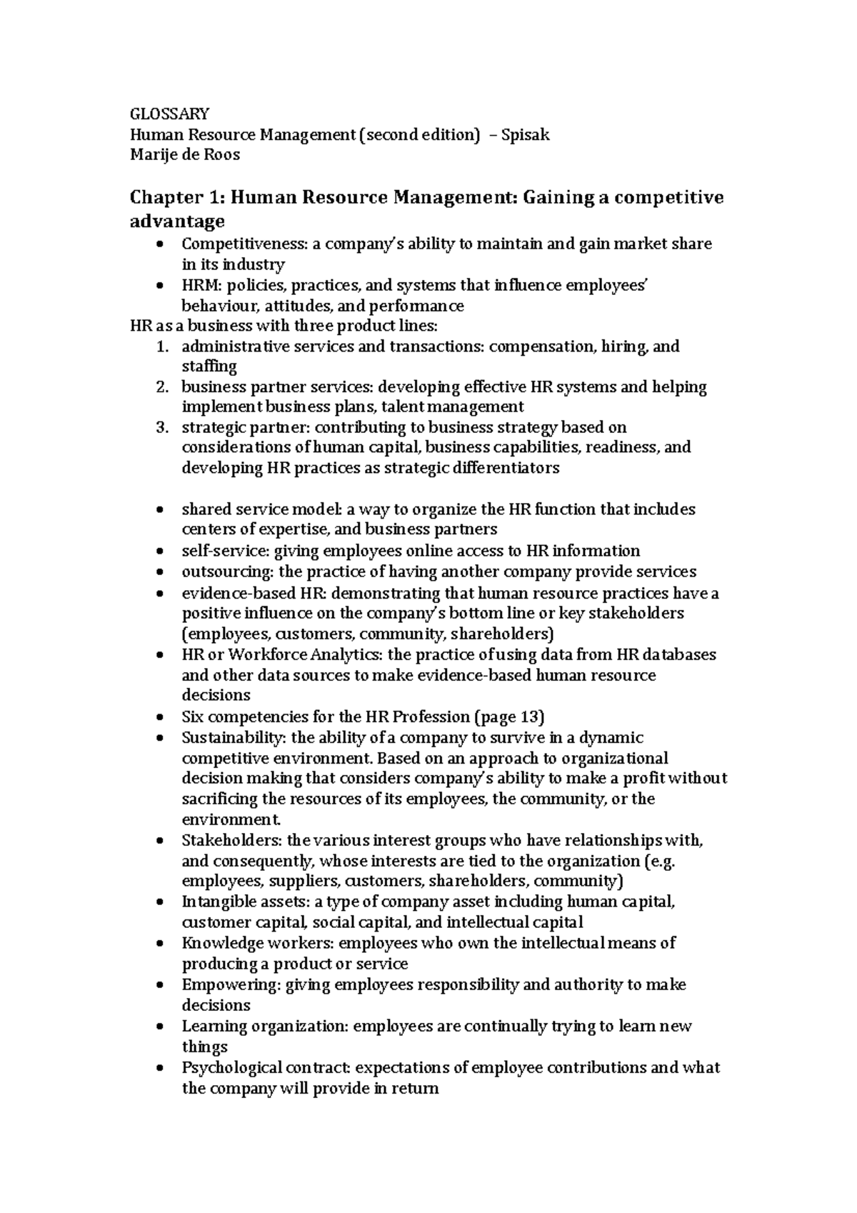 List of terms Human Resource Management - GLOSSARY Human Resource ...