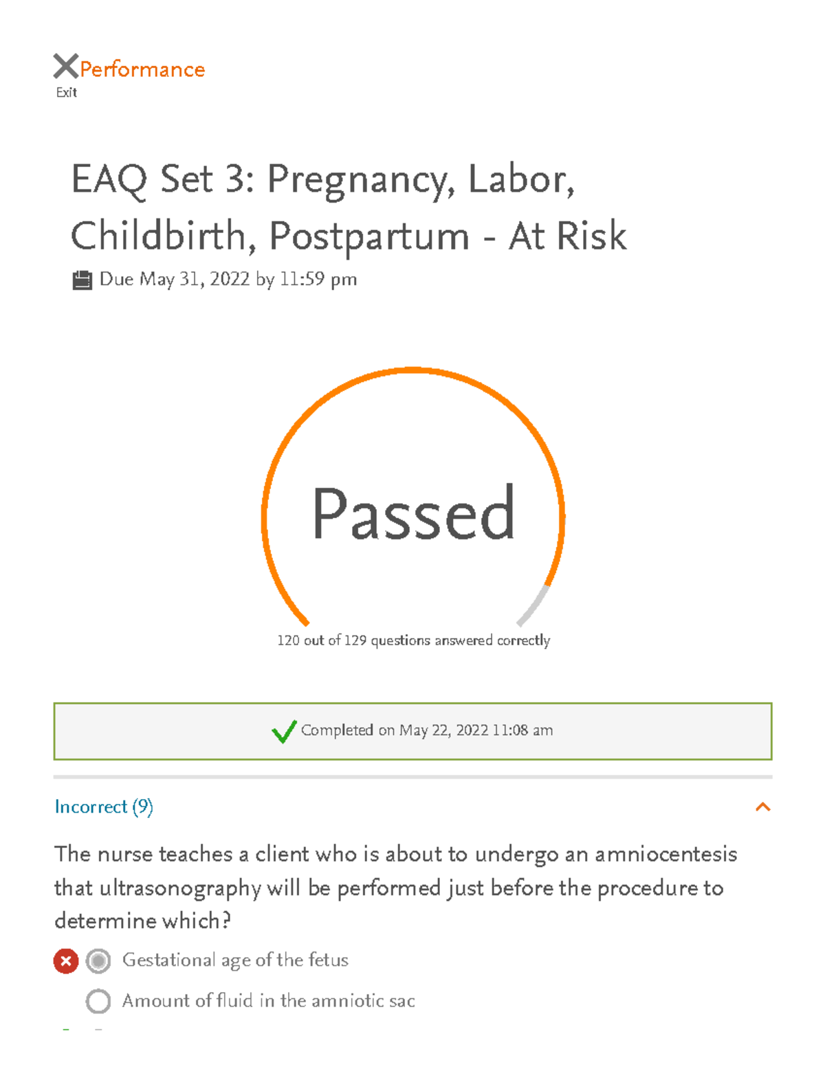 EAQ Set 3 Pregnancy Labor Childbirth Postpartum At Risk - Deprecated ...