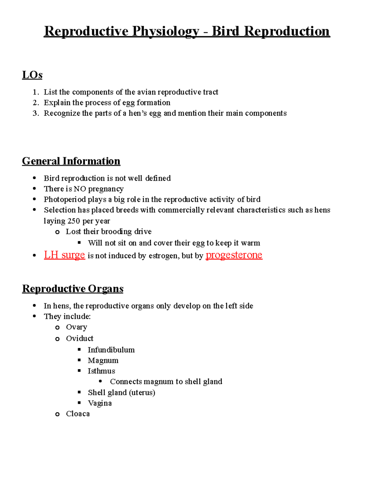 Reproductive Physiology - Bird Physiology - Reproductive Physiology ...