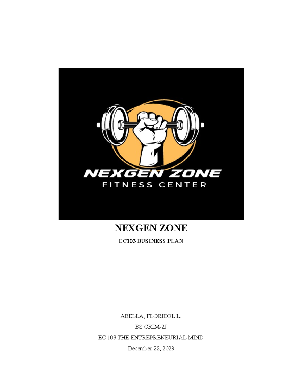 Atienza - Copy - a note of a marketing lesson - NEXGEN ZONE EC103 BUSINESS PLAN ABELLA, FLORIDEL ...