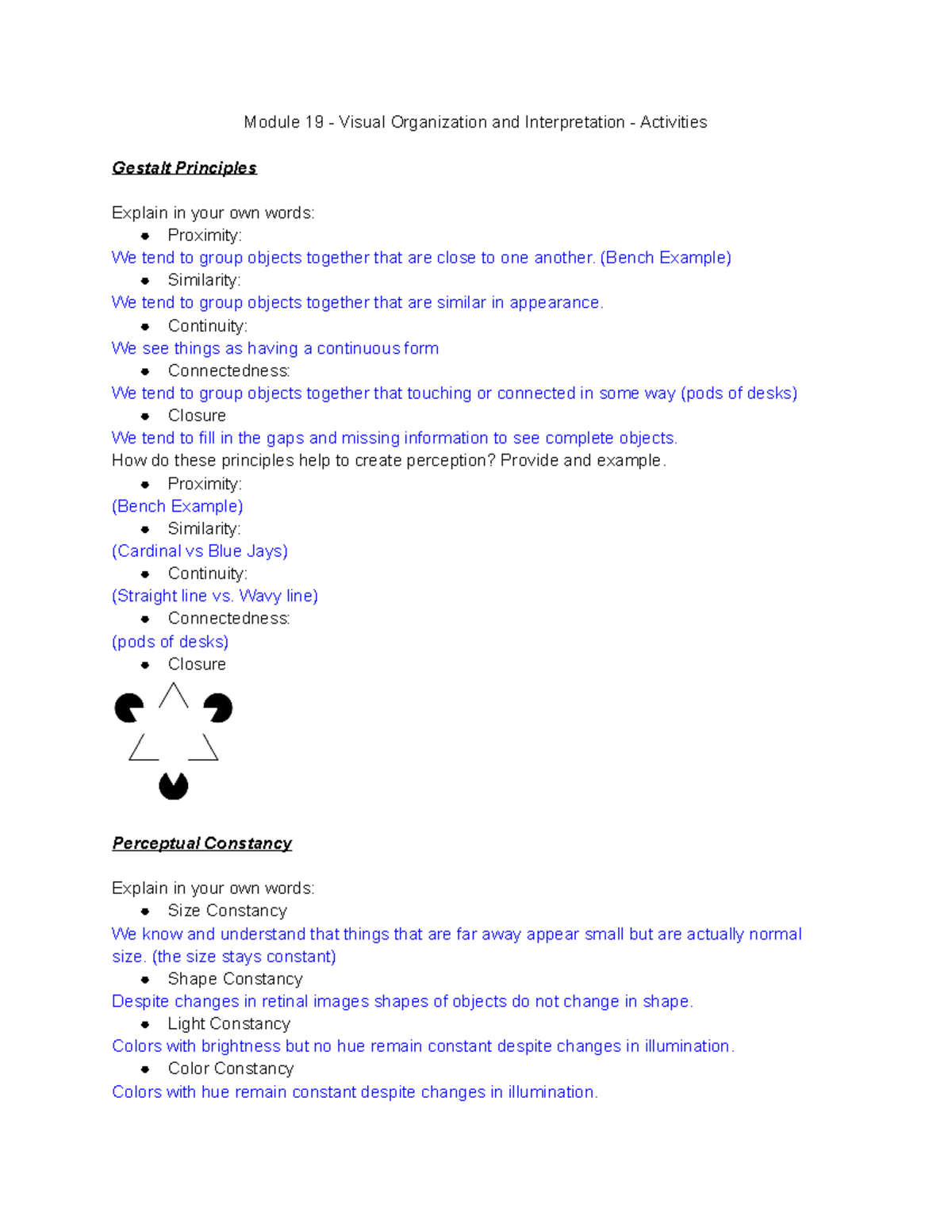 Answer Key - Module 19 Activities - Module 19 - Visual Organization and Interpretation ...