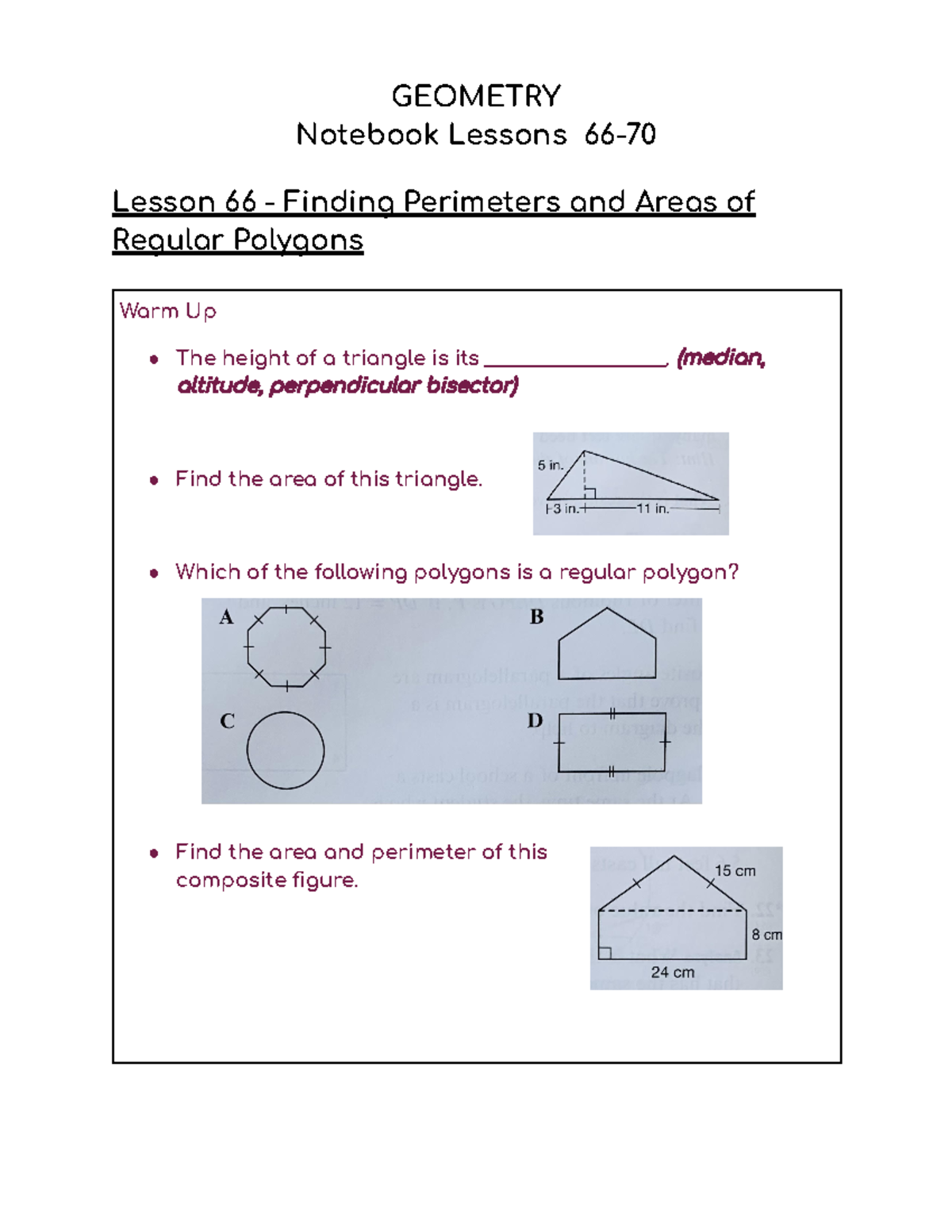 Laura Mathews - GEO L66-70 Notebook - GEOMETRY Notebook Lessons 66 ...