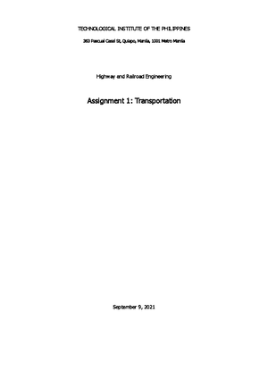 Highway essay - LECTURE - The Philippines has a public transportation ...