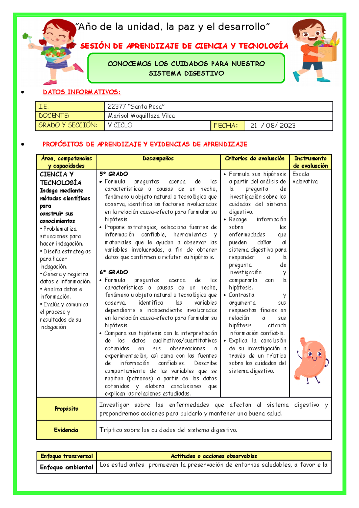 Cyt sistema Digestivo - Sesion de aprendizaje pra estudiantes de ...