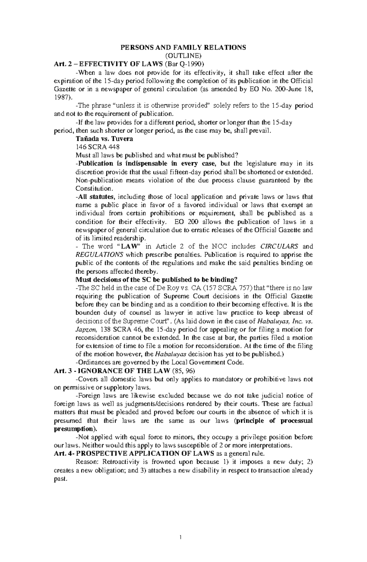 Cases as Pre bar notes for 2016 bar exams - PERSONS AND FAMILY ...