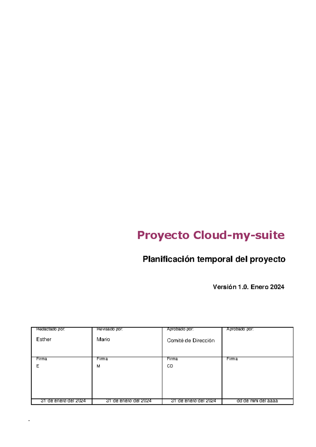 PRA1 - Solución Propuesta Planificacion temporal cloud my suite - Proyecto Cloud-my-suite - Studocu