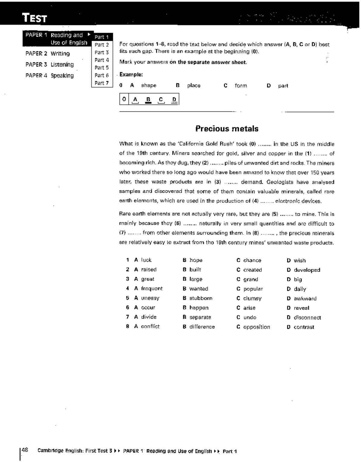 Cambridge tests - Ingles - Studocu
