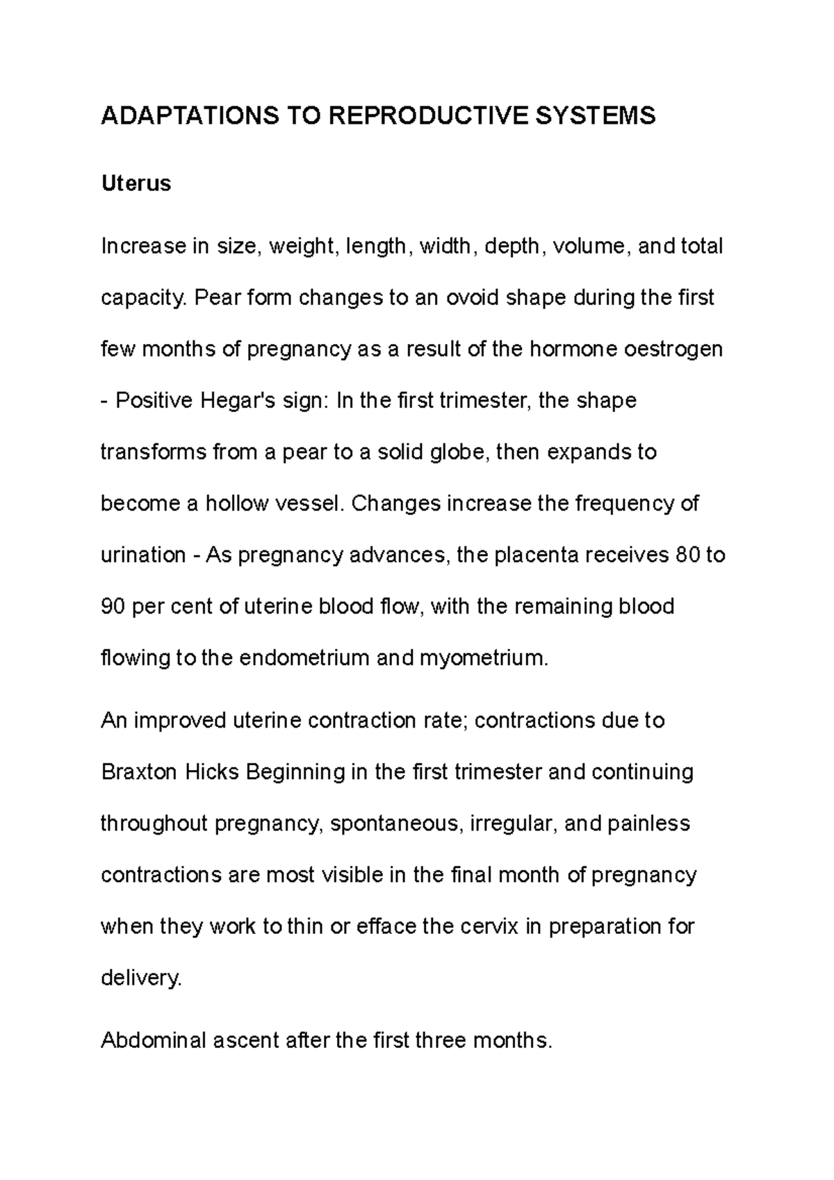 Adaptations TO Reproductive Systems - ADAPTATIONS TO REPRODUCTIVE ...