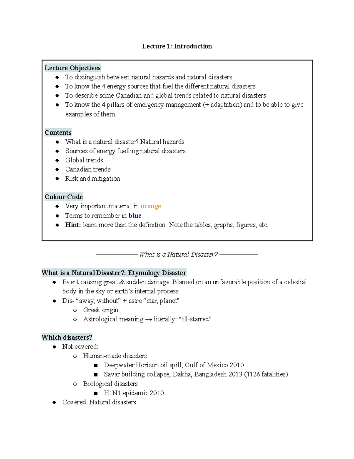 Copy of Jan. 9 Lectures 1 & 2 - Lecture 1: Introduction Lecture ...