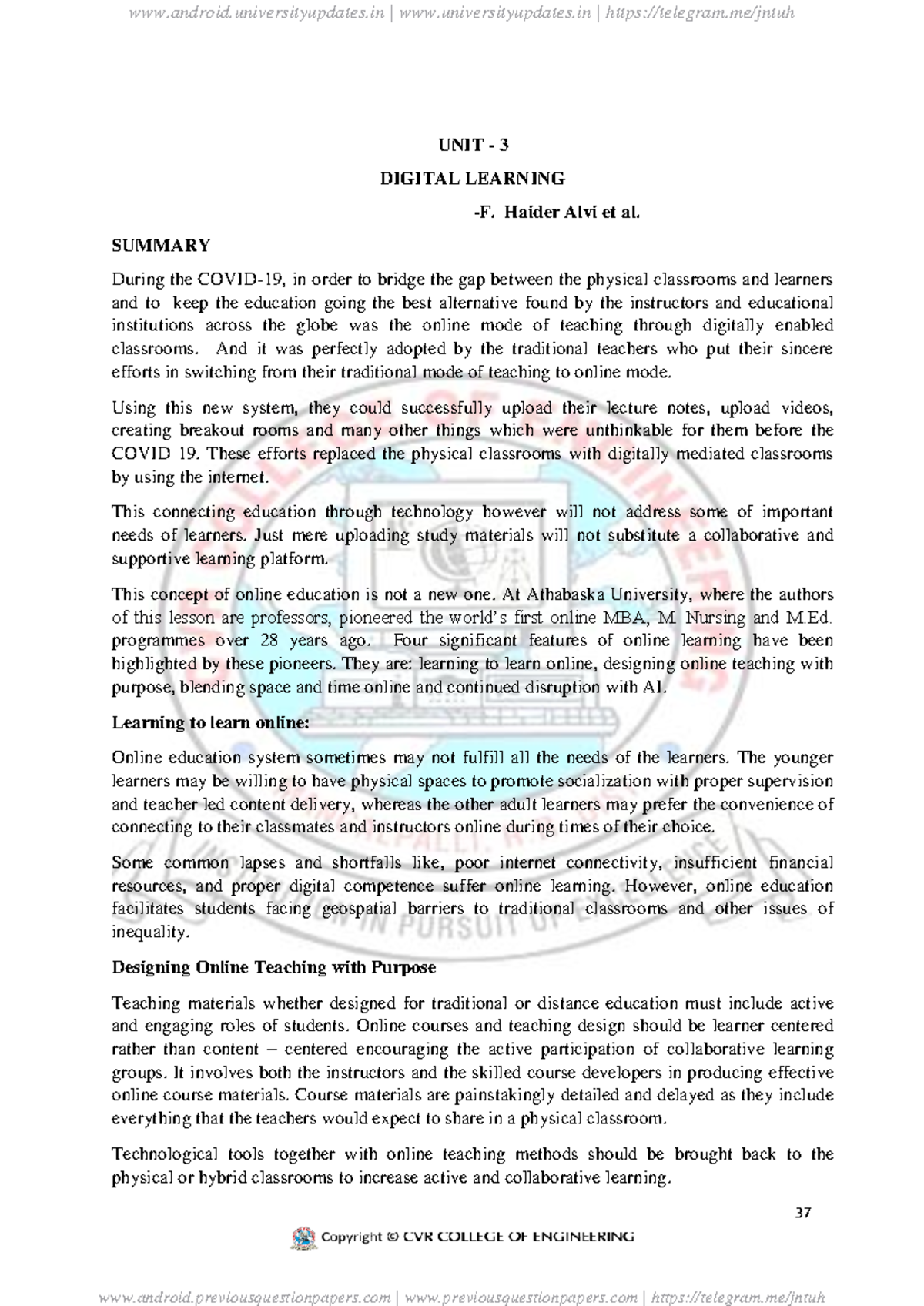 Unit 3 - Lessons from Online Learning by F.Haider Alvi - 37 UNIT - 3 ...