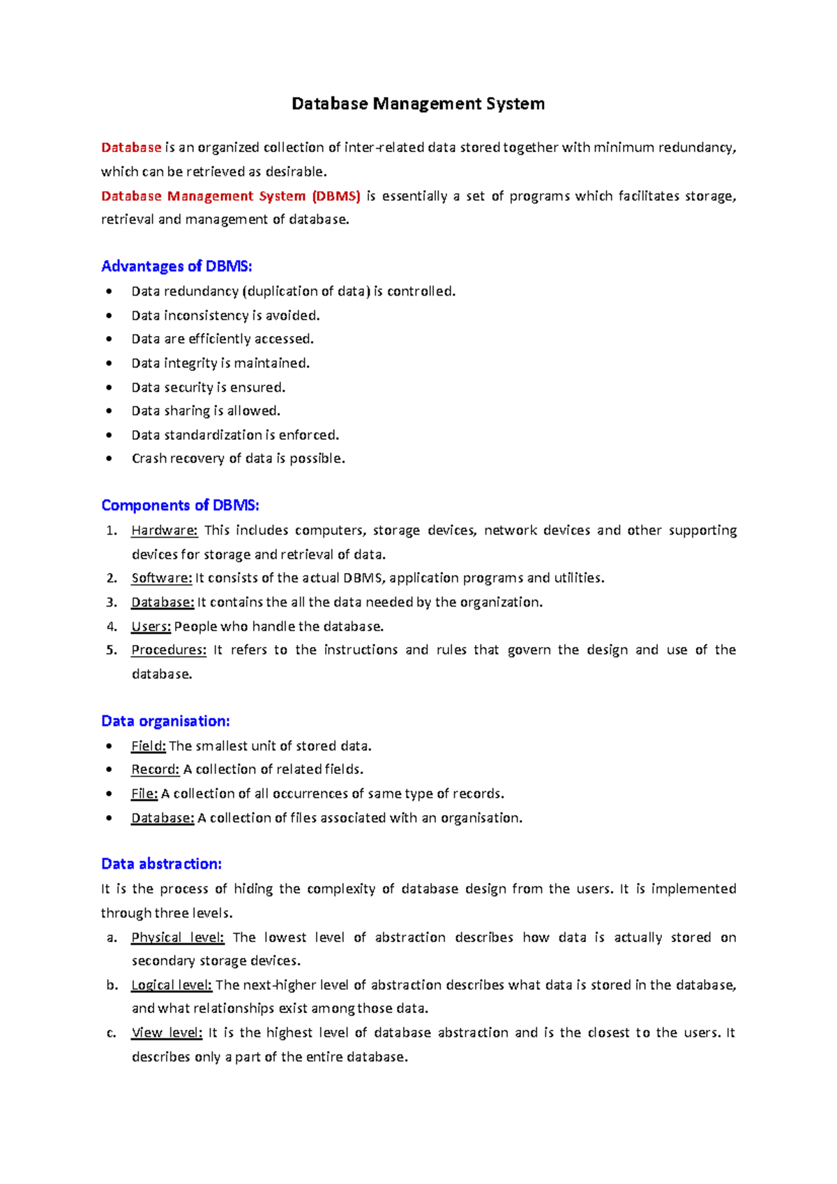 Database Management System - Computer Applications (Commerce) – XII ...