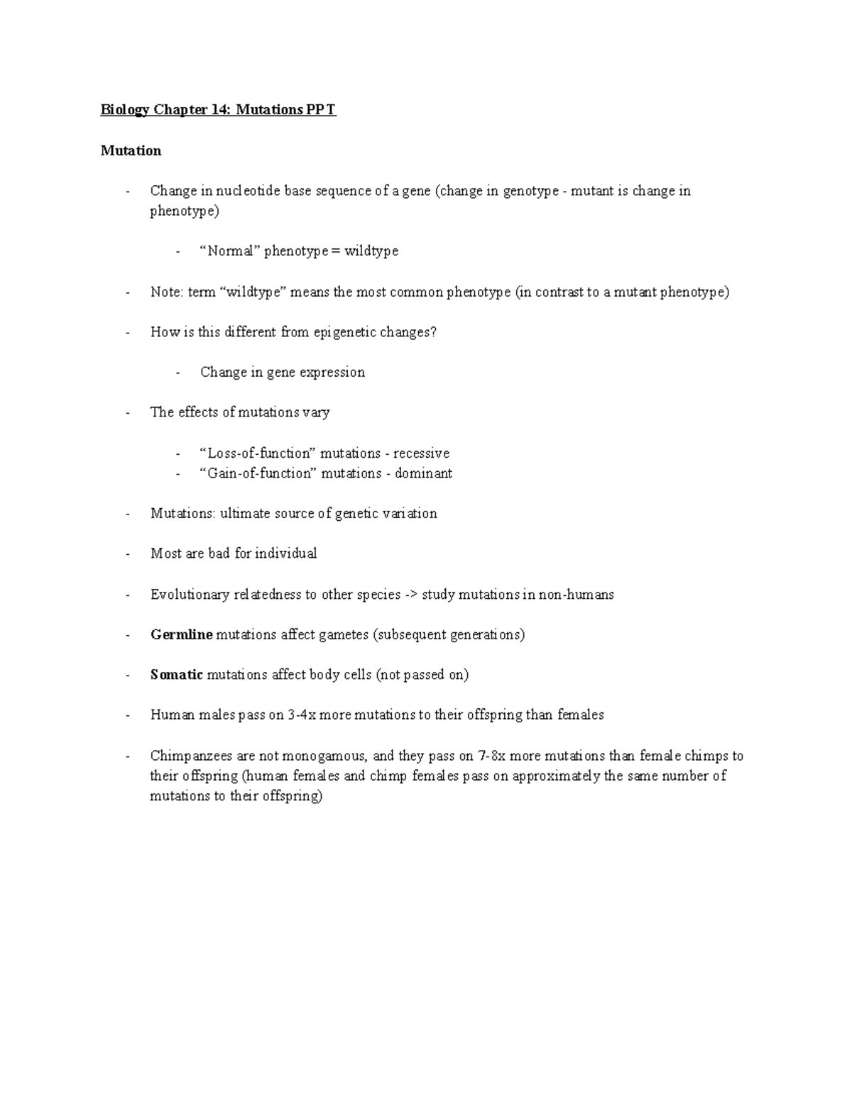 Biology Chapter 14 Mutations PPT - G6PD deficiency and anti-malarial ...