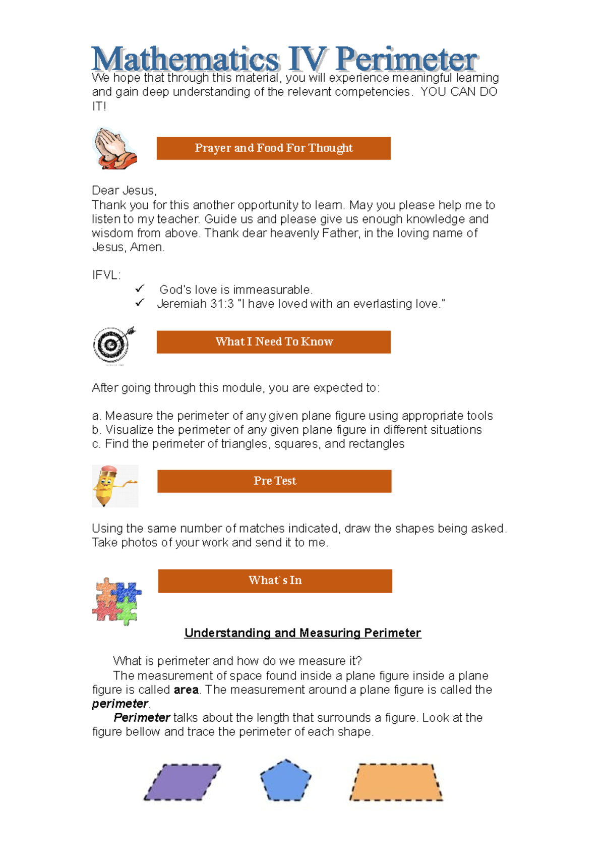 Math-4- Perimeter - Notes - We hope that through this material, you ...