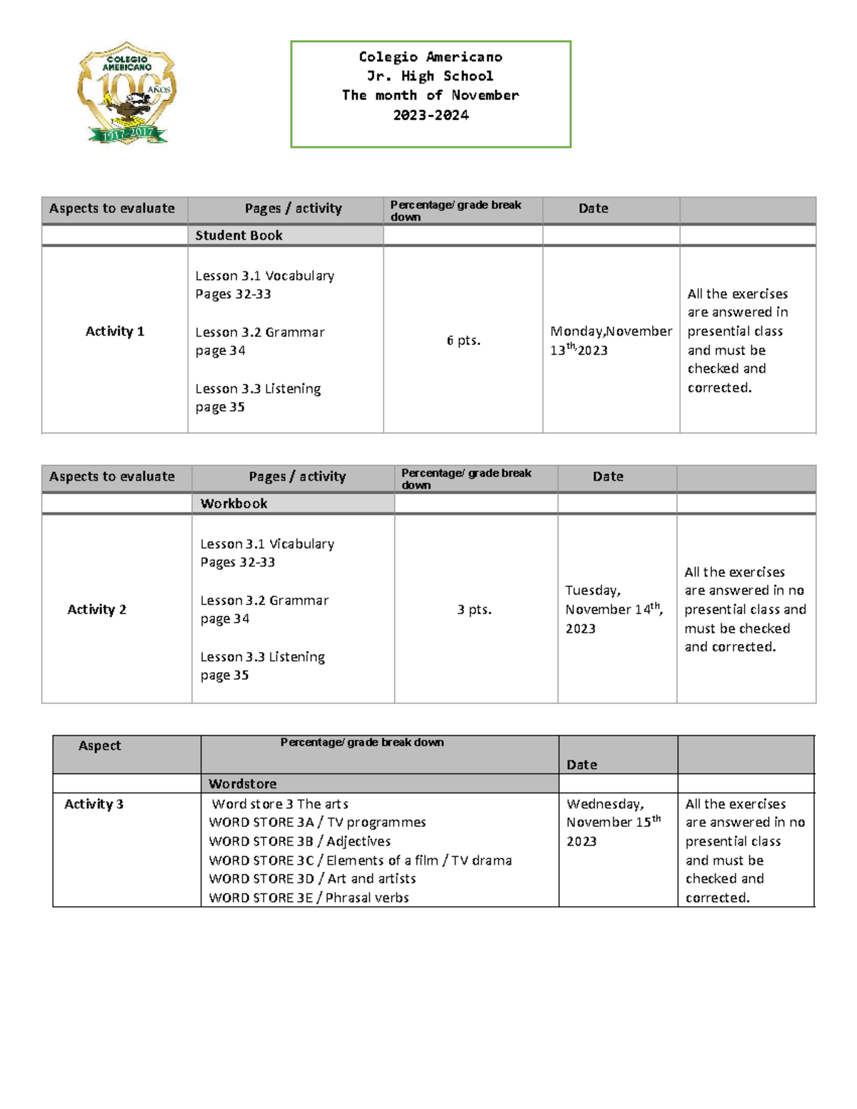 1.JR HS. Calendar - sssdsdbkajkamdfs - Aspects to evaluate Pages ...
