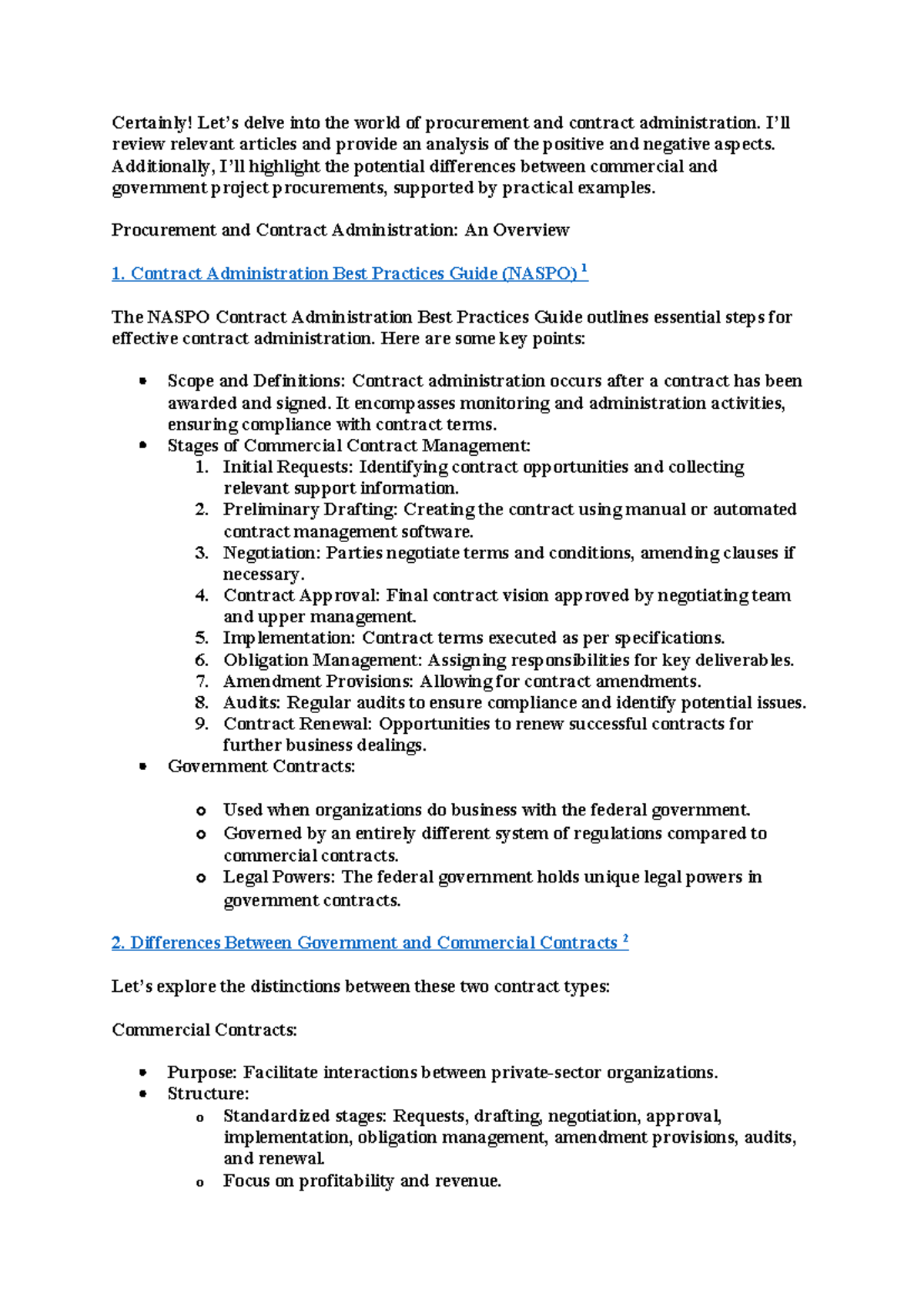 Procurement assignment - Certainly! Let’s delve into the world of procurement and contract - Studocu