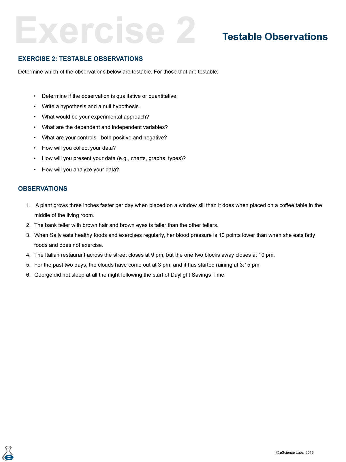 Lab 01 Exercise 2 - Testable Observations - Introduction to Science ...