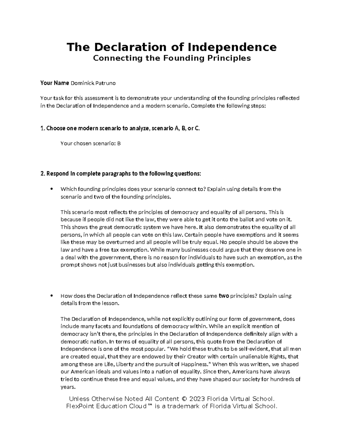 The declaration of independence - Complete the following steps: 1 ...