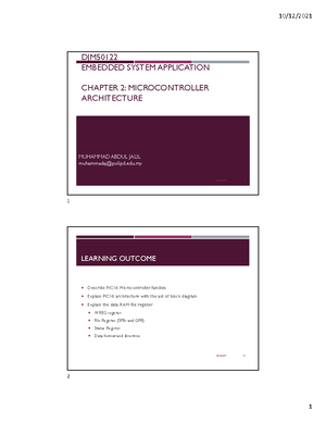 NOTA Micro 6 - Nota - DEC30043 MICROPROCESSOR FUNDAMENTAL CHAPTER 1 1 ...