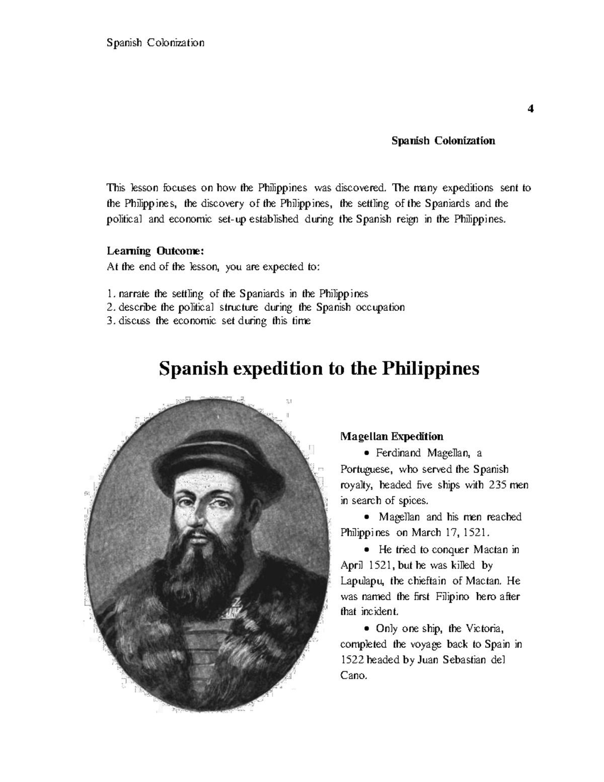 W3 Module-Course Module-The Discovery Of The Philippines - 4 Spanish Colonization This lesson ...