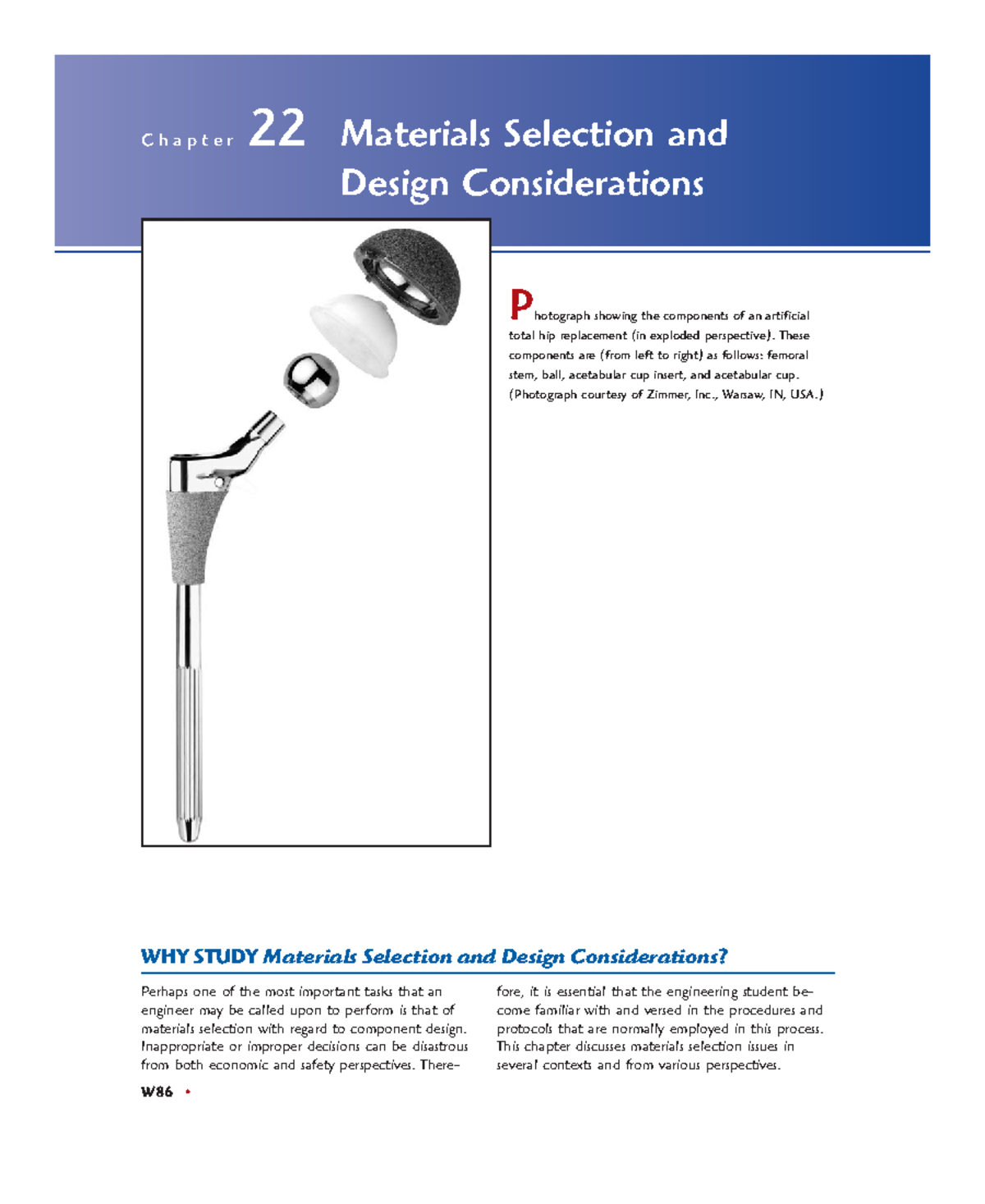 Chapter 22 Materials Selection and Design Considerations - Photograph ...