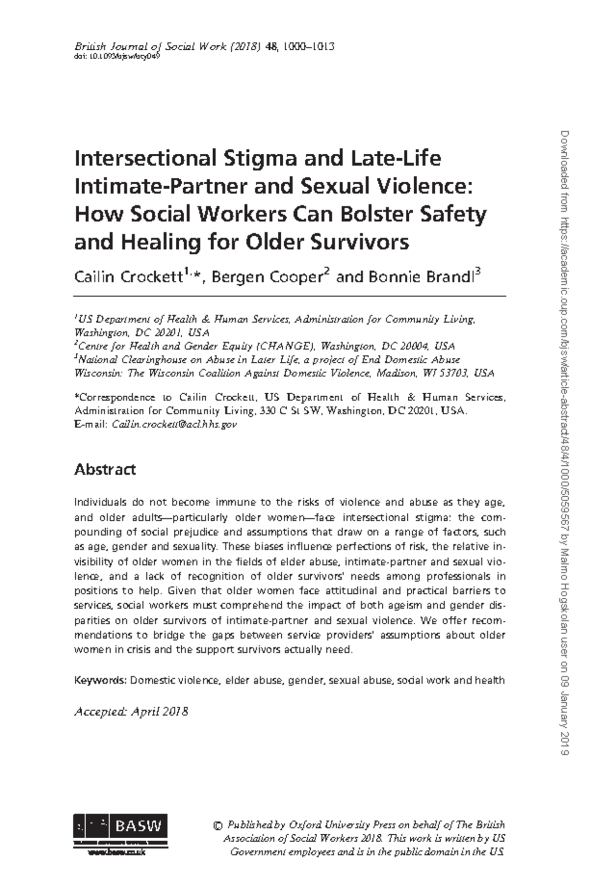 Crockett et al 2018 (1)-1 - Intersectional Stigma and Late-Life ...