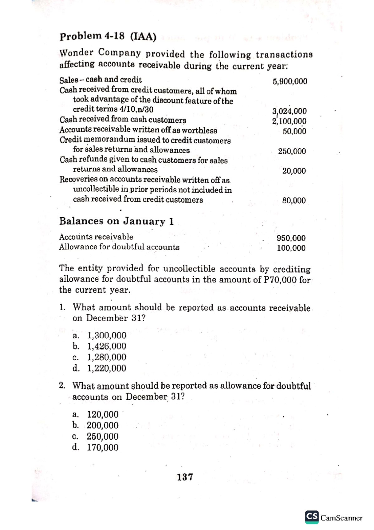 Problem 4 - Intermediate Accounting (Volume one) 2021 edition by: Valix ...