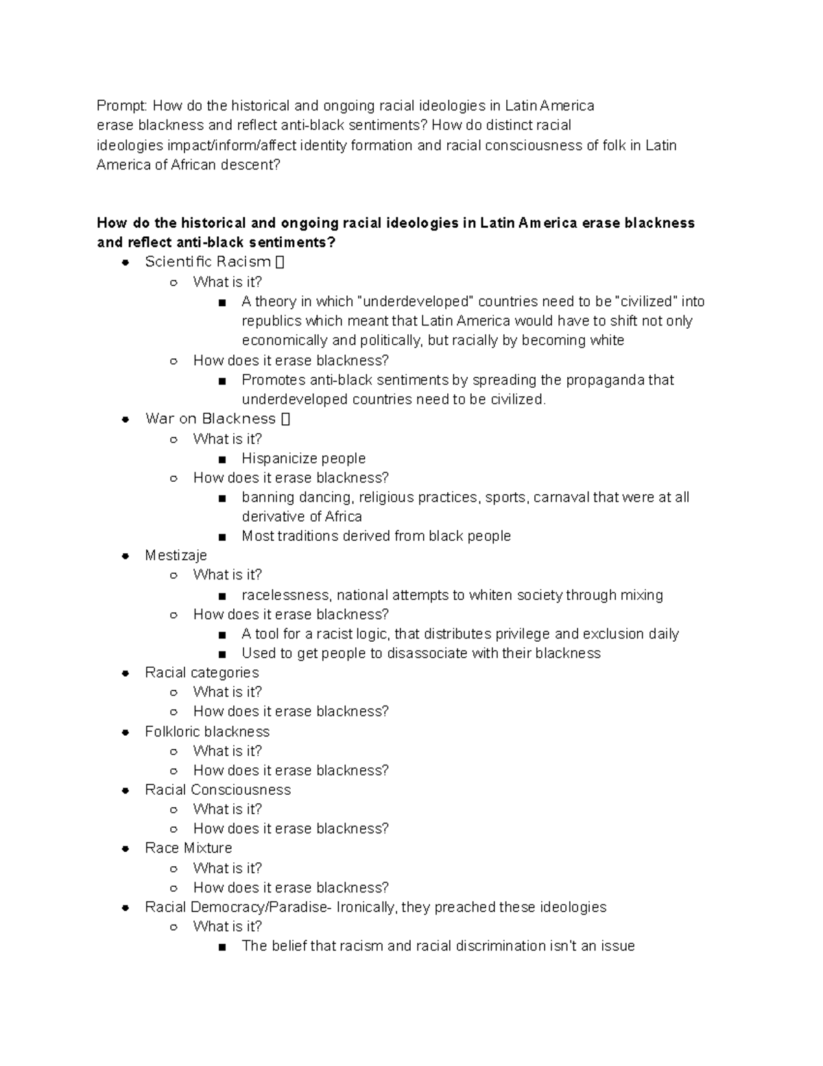 Midterm Essay Outline - Prompt: How do the historical and ongoing ...