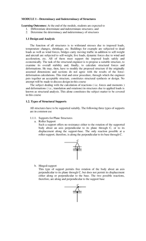 CE 321 Module 2 - Analysis of Statically Indeterminate Structures Force Method - MODULE 2 ...