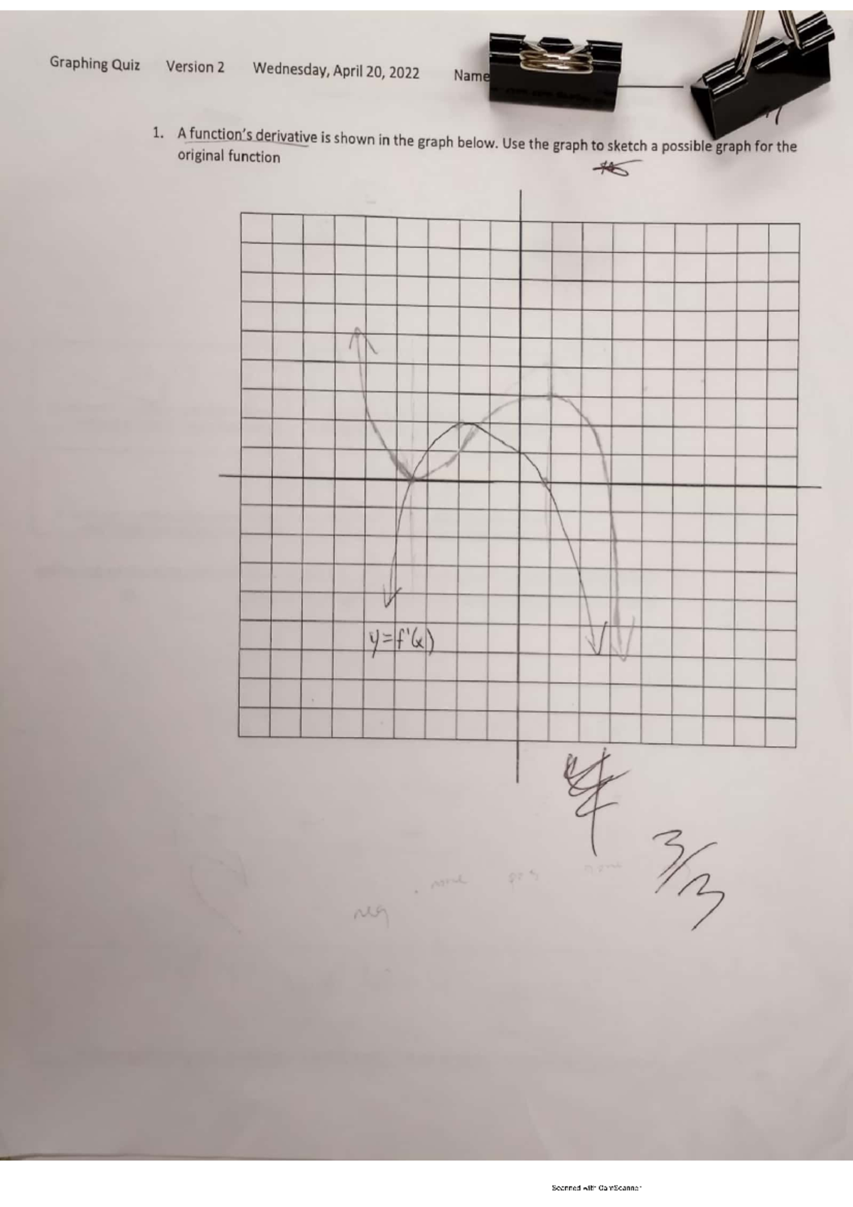 Graphing quiz version 2 solutions - Introductory University Mathematics ...