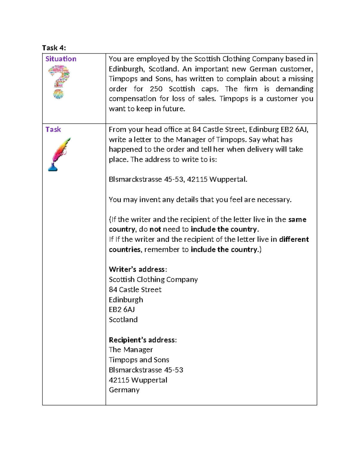 Task 4 module stvb - stvb - Task 4: Situation You are employed by the ...