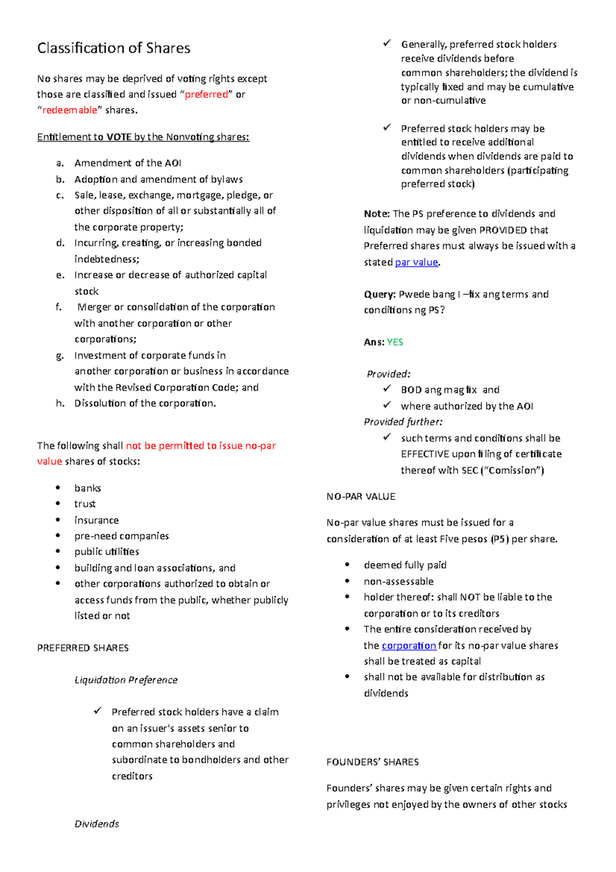 Share Summary - Obligations and Contracts (Law and Application ...