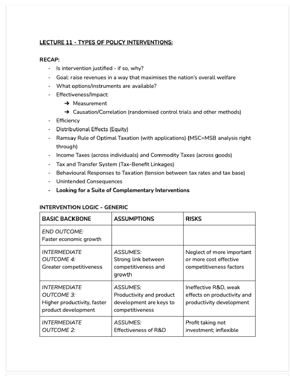 Lecture 11 - Types of Policy Interventions - Public Sector Economics ...