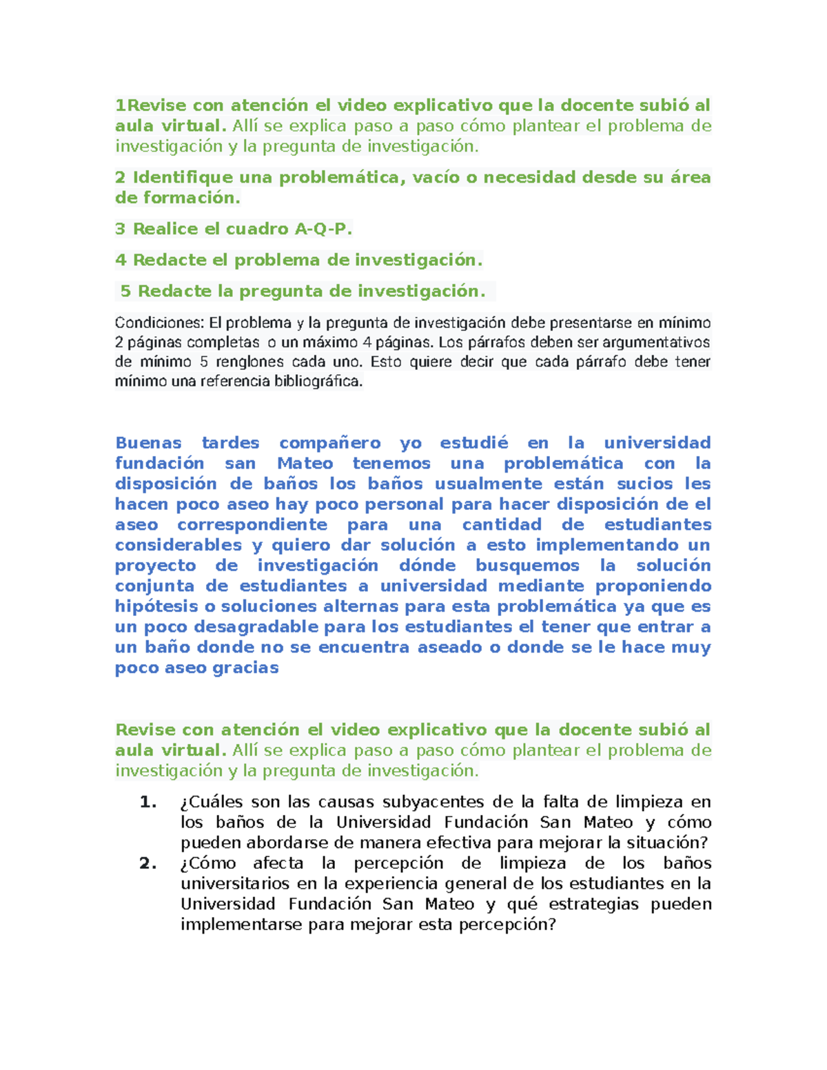 bachicher tenico - 1Revise con atención el video explicativo que la ...