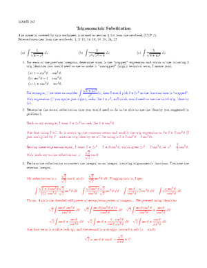 Trigonometric Integrals worksheet - Trigonometric Integrals The ...