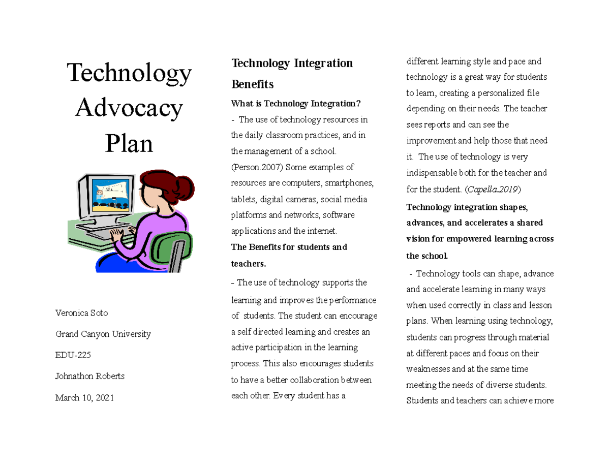 Technology Advocacy Plan - Google Docs - Technology Advocacy Plan ...